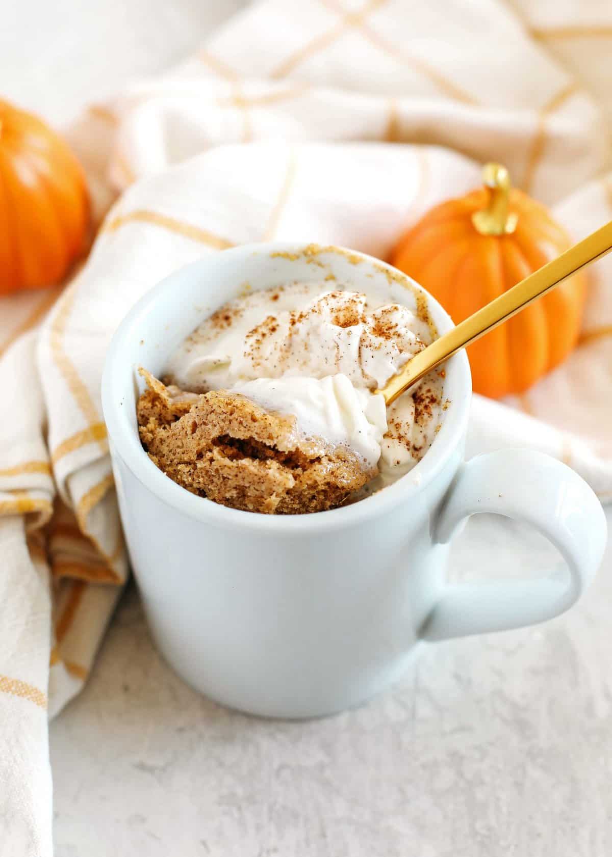 Pumpkin Spice Mug Cake - Eat Yourself Skinny