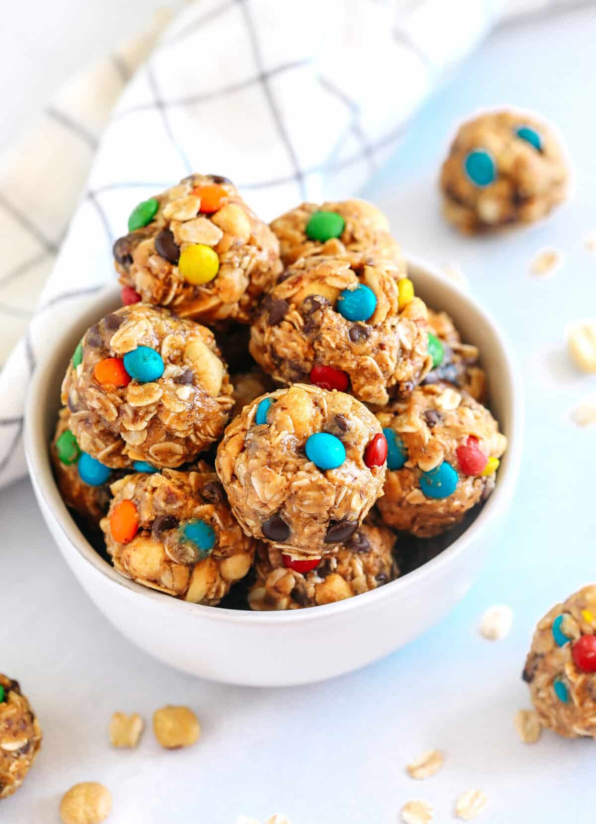 Peanut Butter Trail Mix Balls - Eat Yourself Skinny