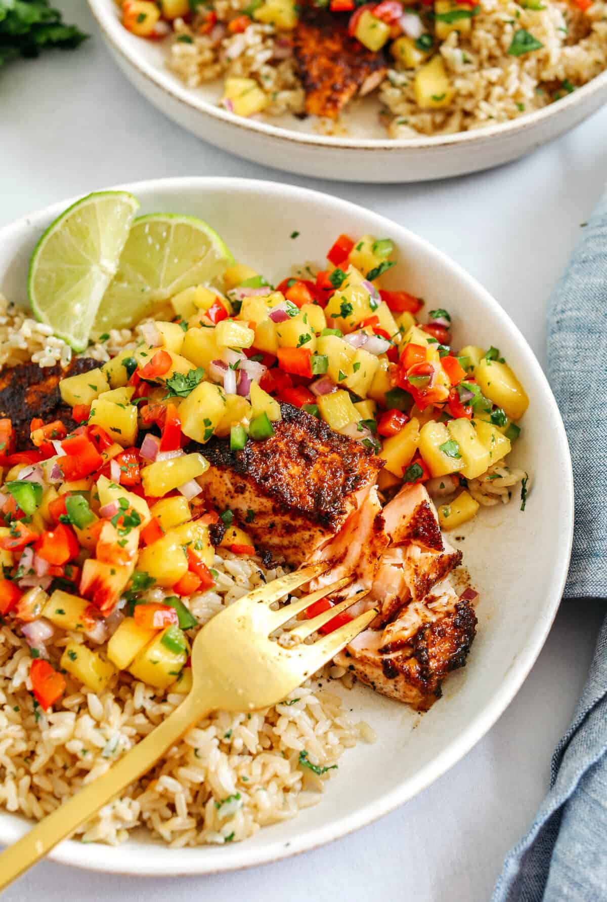 Chili Lime Salmon with Mango Salsa - Eat Yourself Skinny