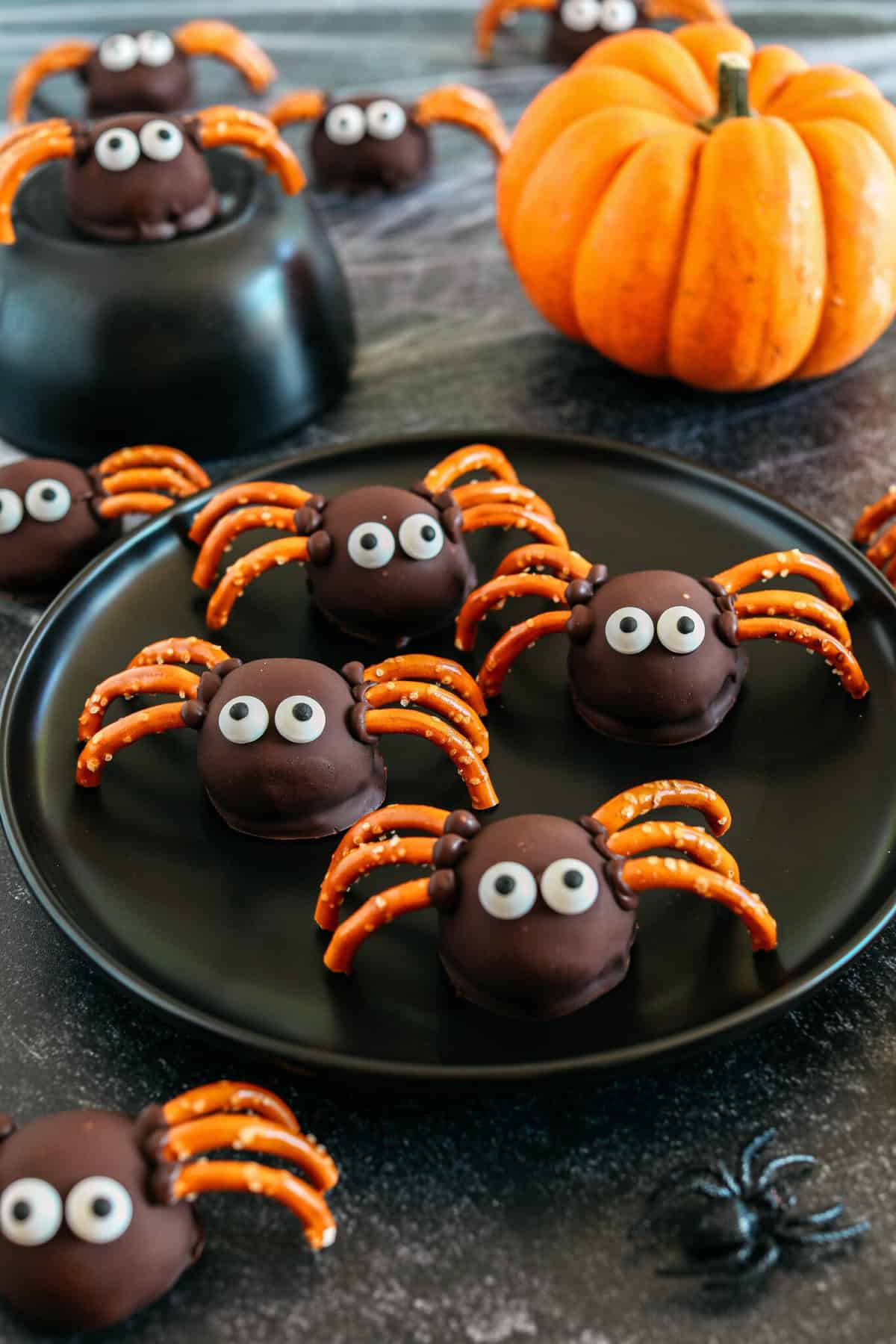 Chocolate Peanut Butter Spider Balls - Eat Yourself Skinny
