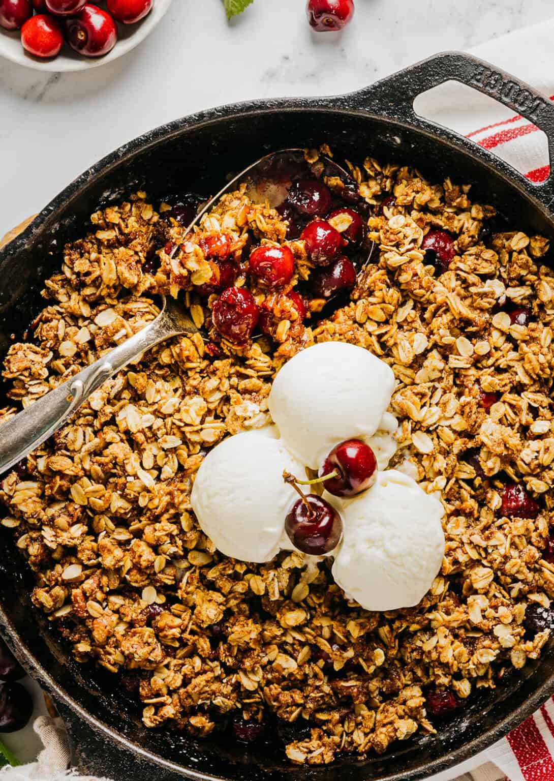 Healthy Cherry Crisp Recipe - Eat Yourself Skinny