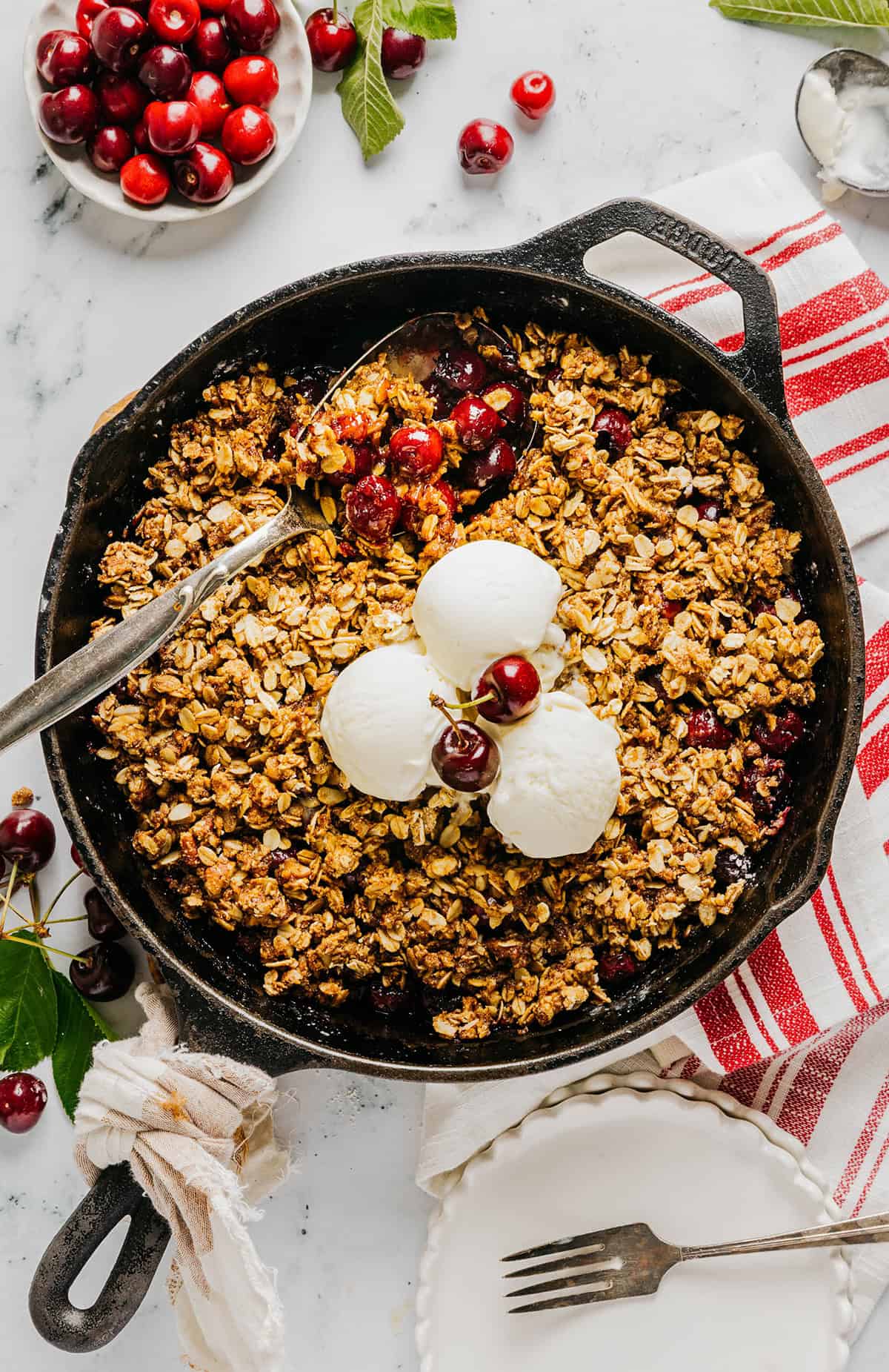 Healthy Cherry Crisp Recipe - Eat Yourself Skinny