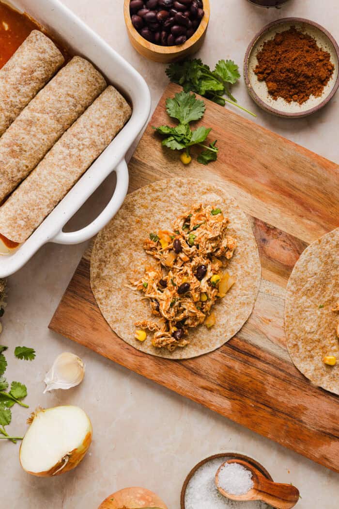 Healthy Chicken Enchilada Recipe - Eat Yourself Skinny