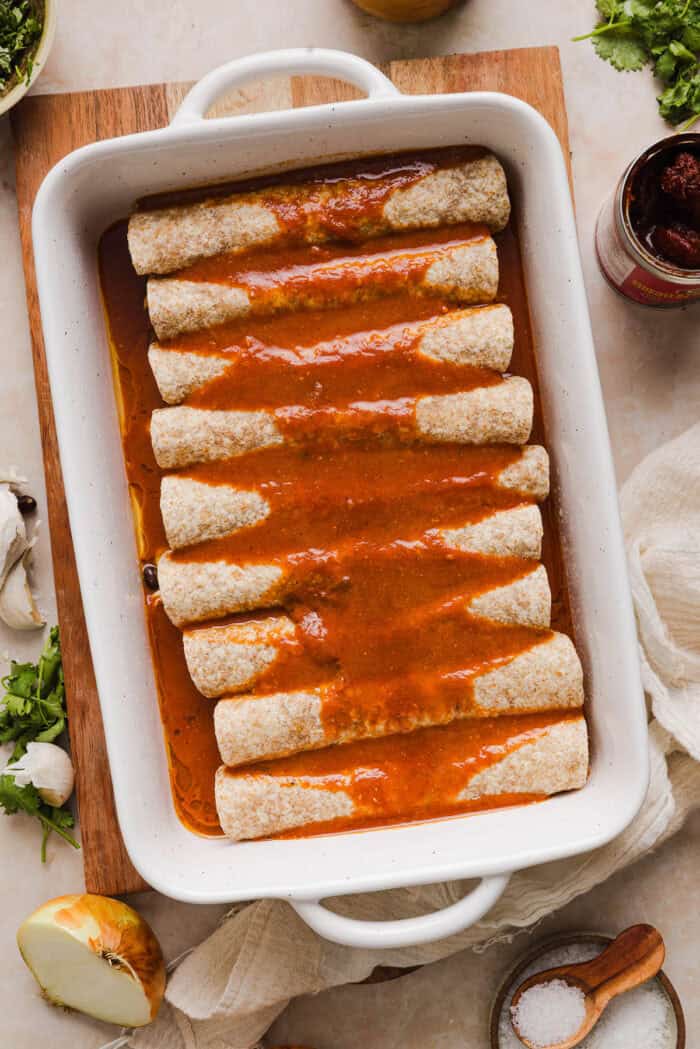 Healthy Chicken Enchilada Recipe - Eat Yourself Skinny