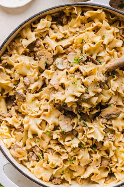 Healthy Ground Beef Stroganoff - Eat Yourself Skinny